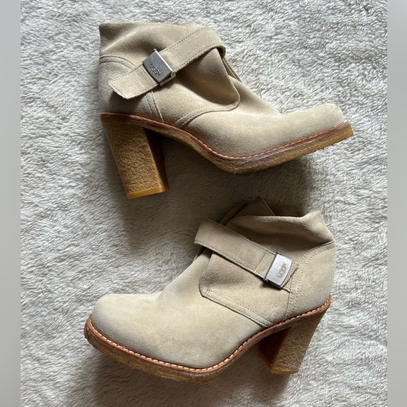 UGG | Shoes | Uggs Tan Suede With Chunky Heel | Poshmark